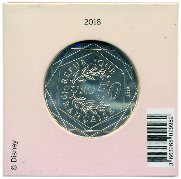 50 евро 2018 года Франция «Микки и Франция — Микки и Мини на горе ...