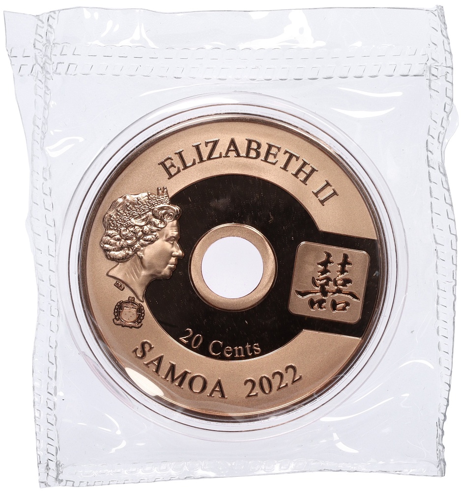 20 центов 2022 года Самоа «Все идет хорошо — Счастье (Дракон и феникс ...